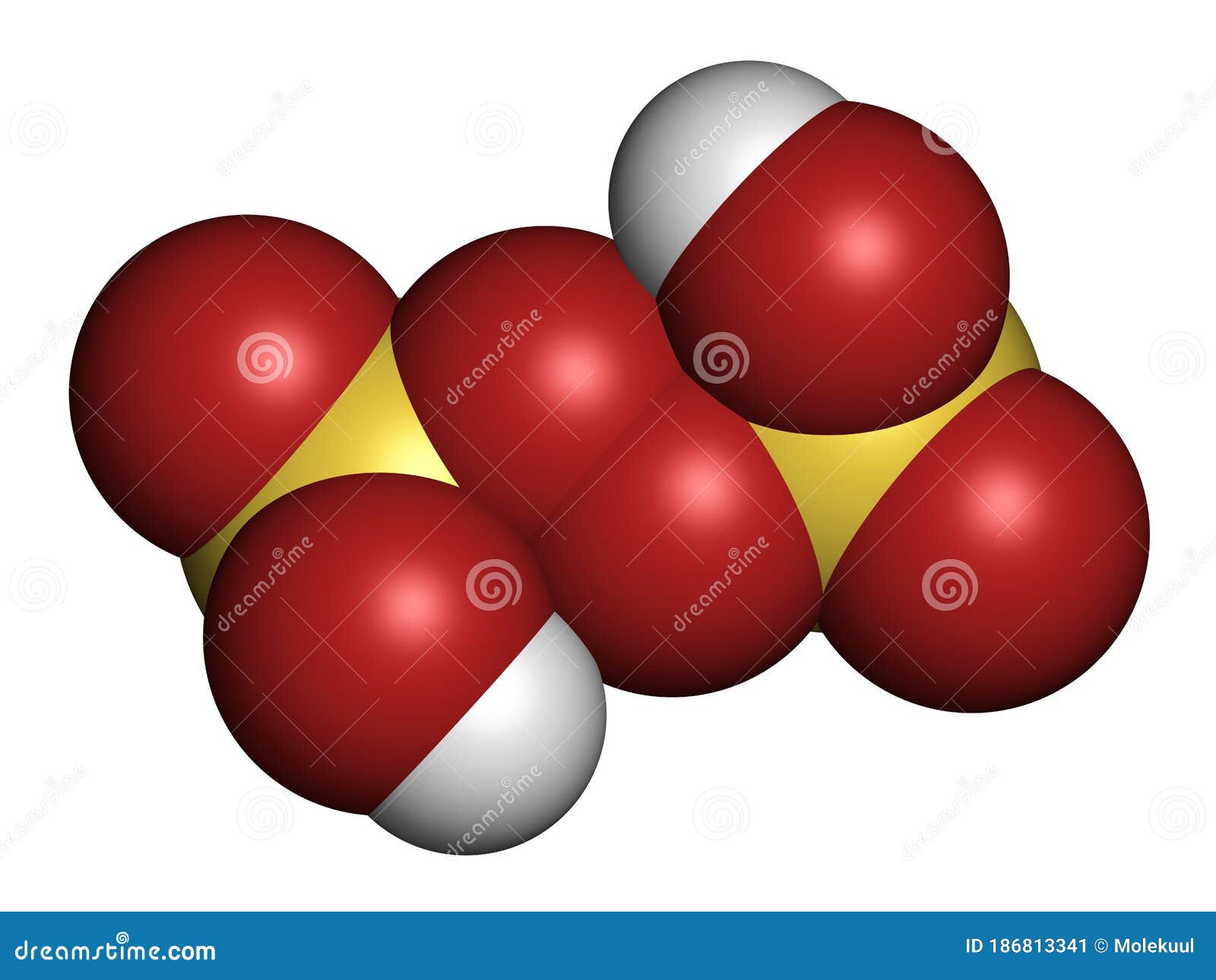 Peroxydisulfuric Acid Oxidizing Agent Molecule. 3D Rendering Stock ...
