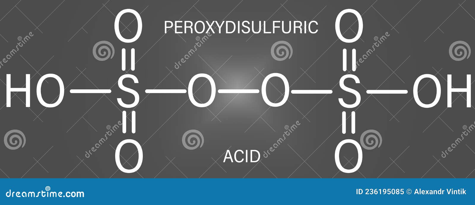 Peroxydisulfuric Acid Oxidizing Agent Molecule. Skeletal Formula Stock ...