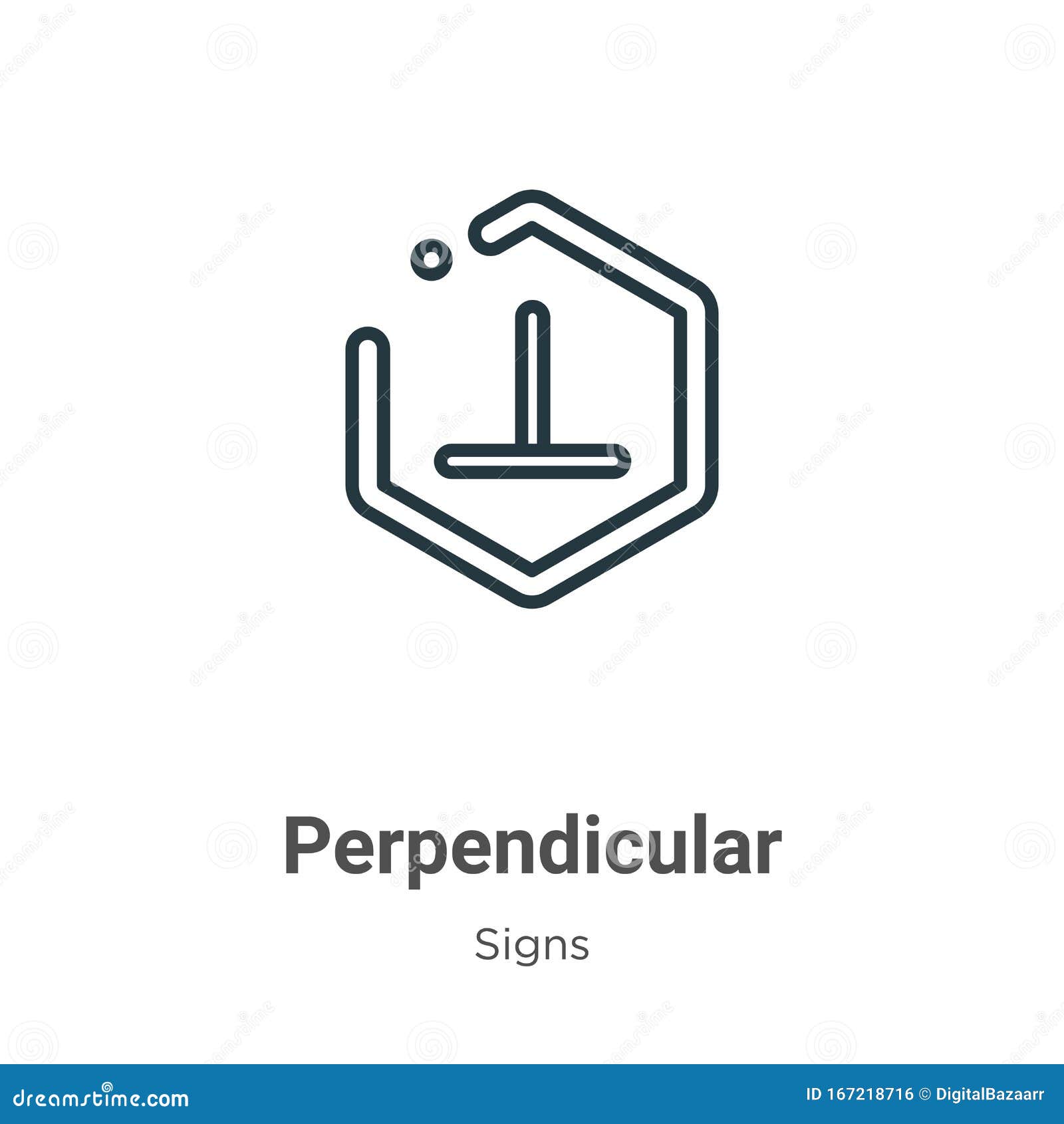 Perpendicular Symbol Outline Vector Icon. Thin Line Black Perpendicular ...