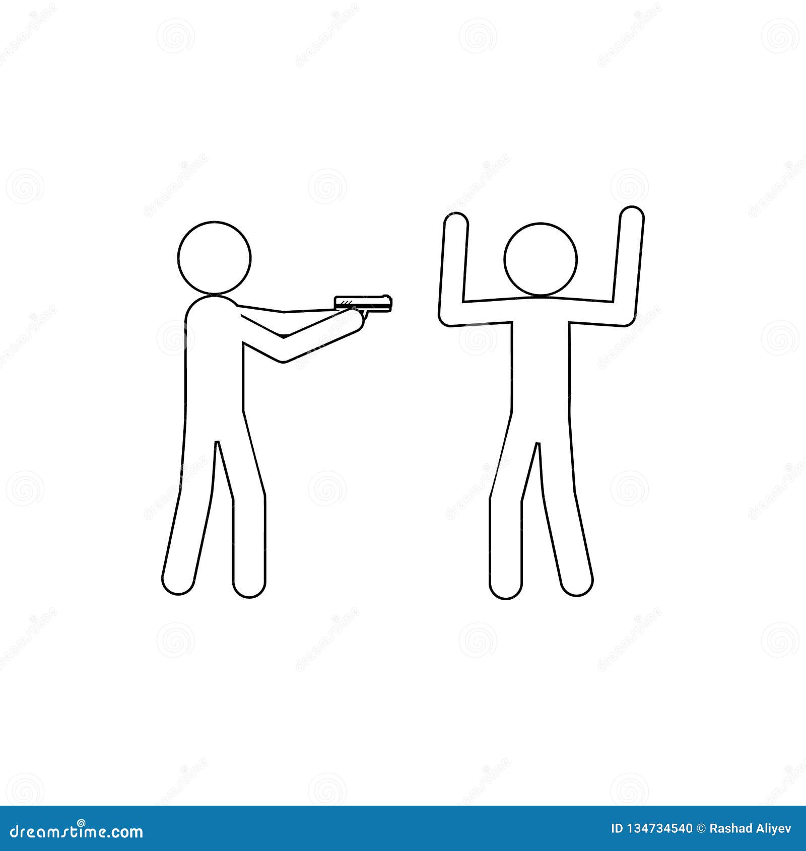 The Perpetrator Threatens with Pistol Icon. Element of Crime for Mobile ...