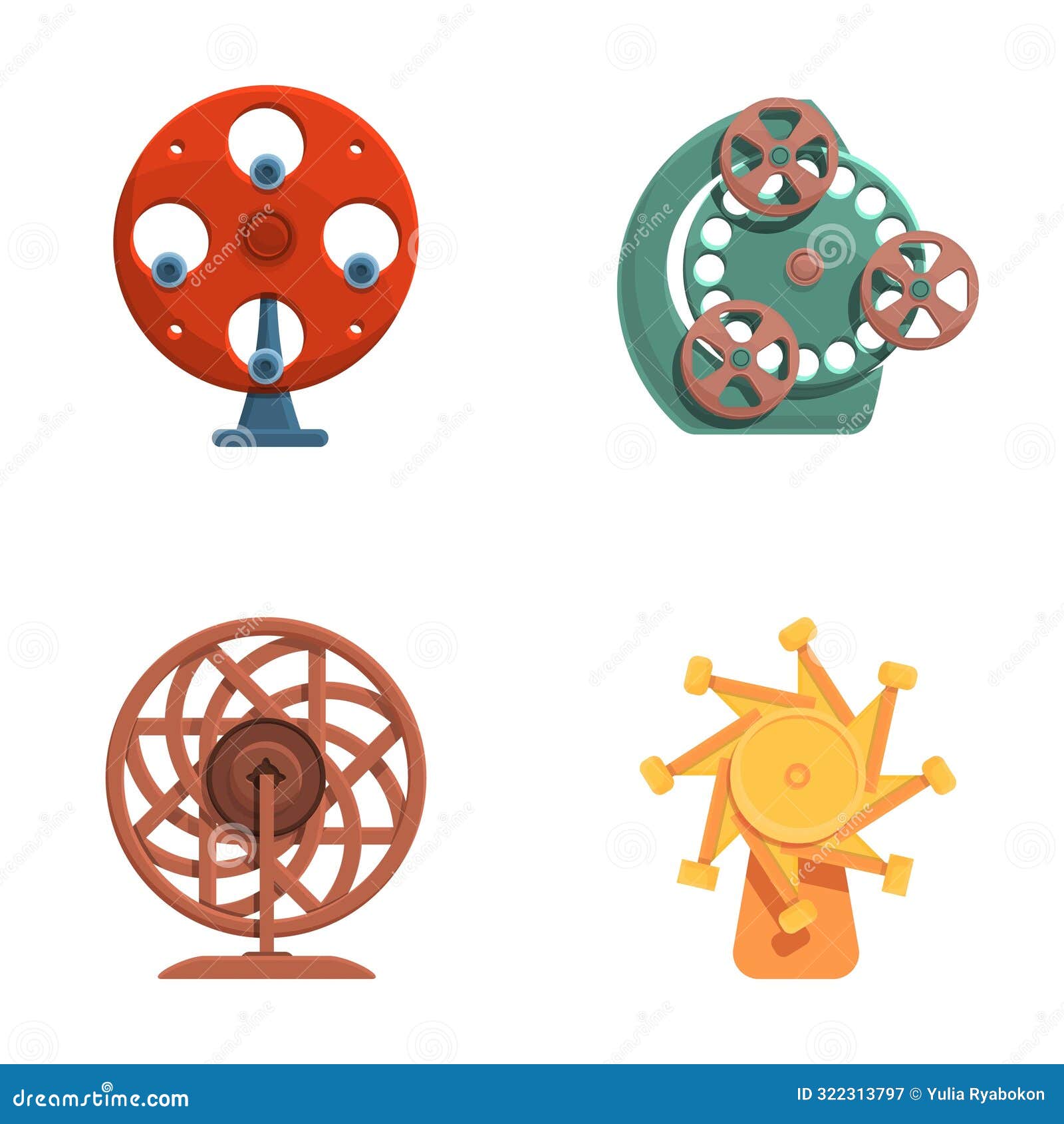 Perpetual Machine Icons Set Cartoon Vector. Different Perpetual Motion ...