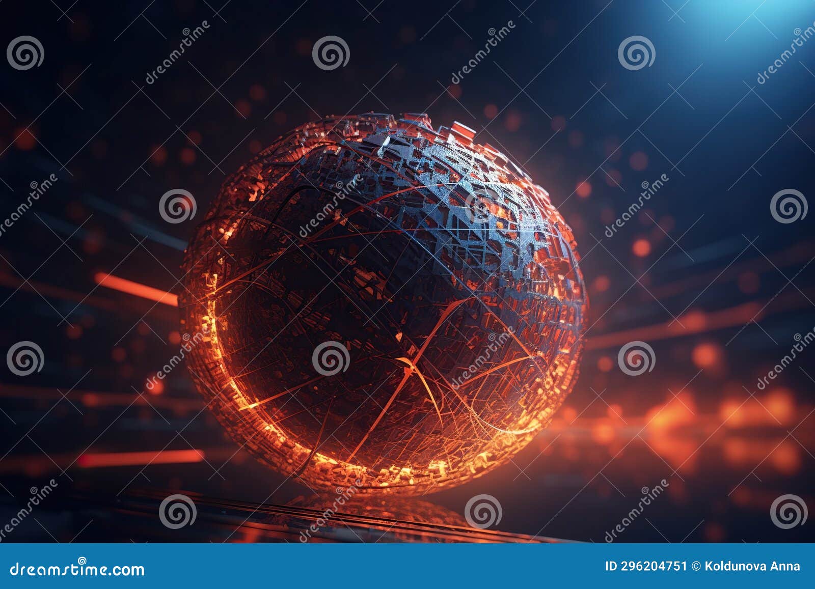 Perpetual Motion Engine in the Form of a Glowing Sphere Stock Image ...