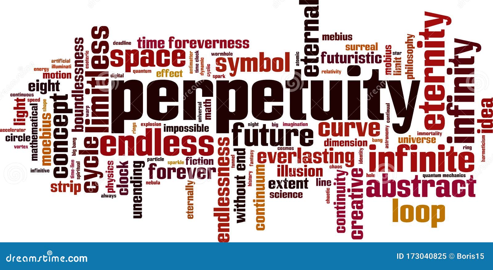 Perpetuity word cloud stock vector. Illustration of endless - 173040825