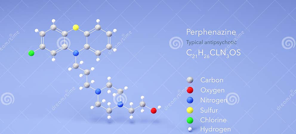 Perphenazine Molecule, Molecular Structures, Phenothiazines, 3d Model ...