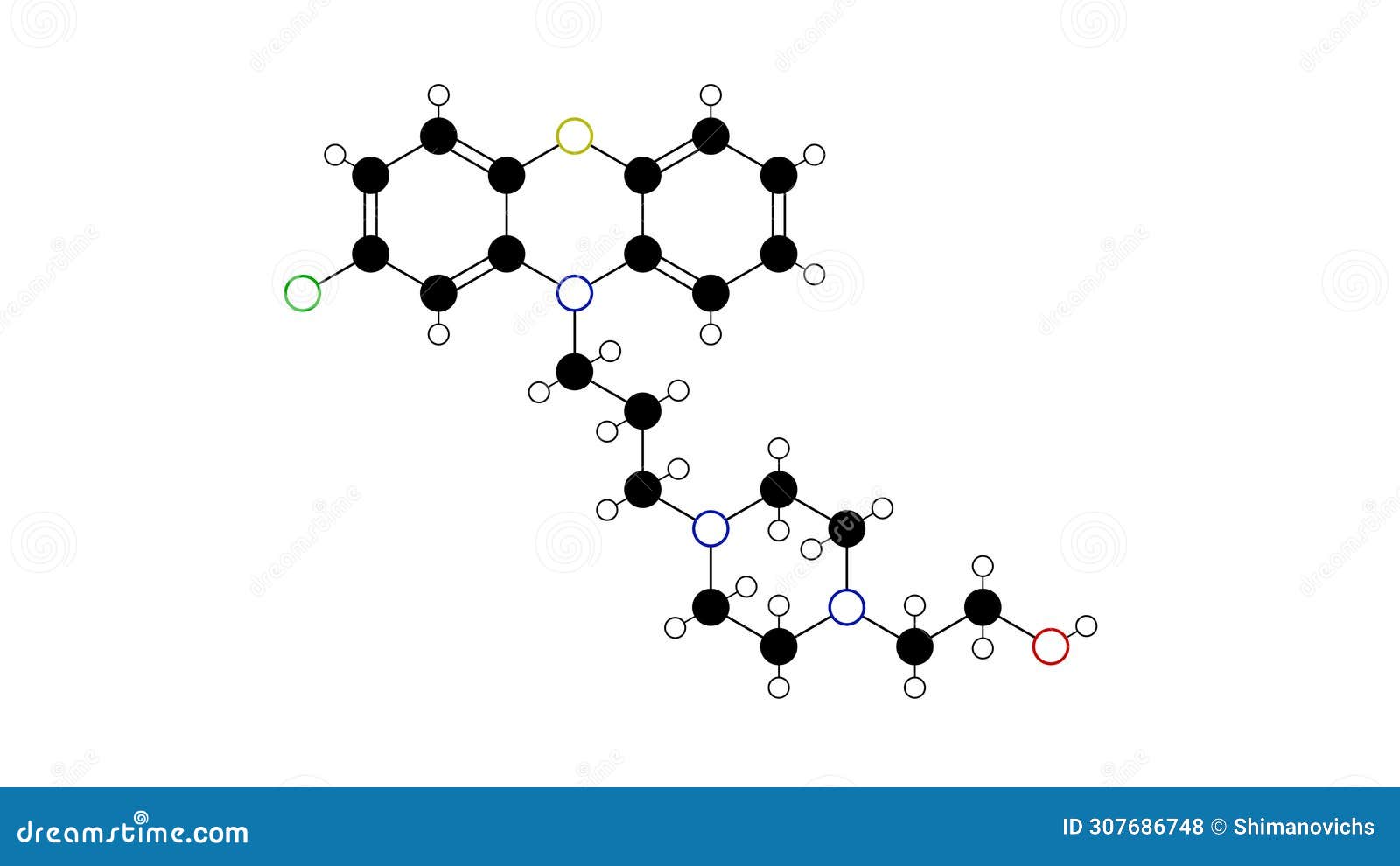 Perphenazine Molecule, Molecular Structures, Phenothiazines, 3d Model ...