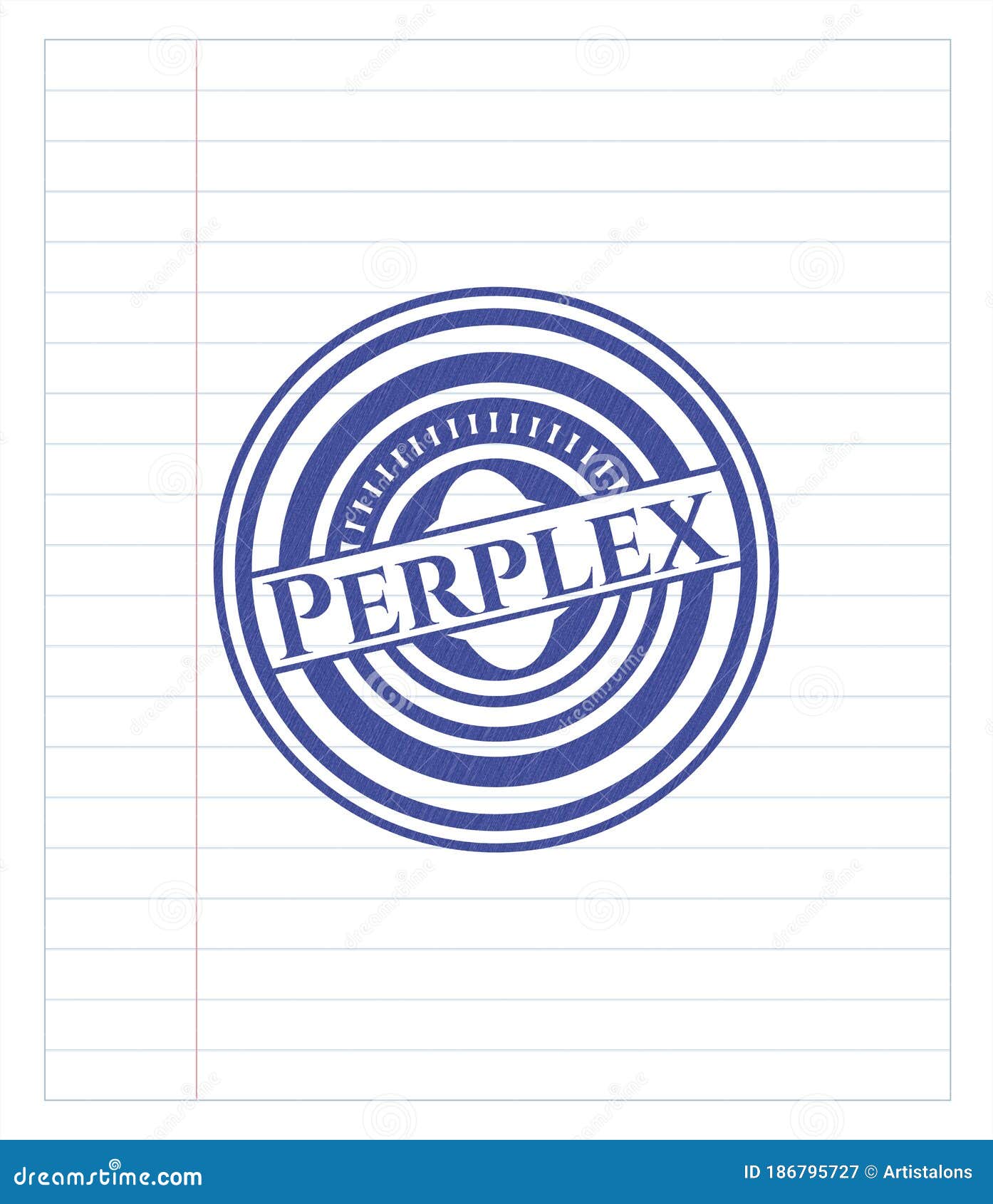 Perplex Pen Emblem. Blue Ink. Vector Illustration Stock Vector ...