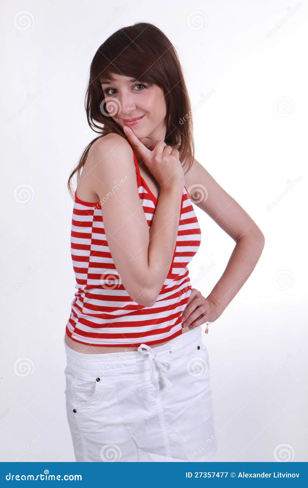Perplexed Girl with a Smile Stock Image - Image of mystique ...