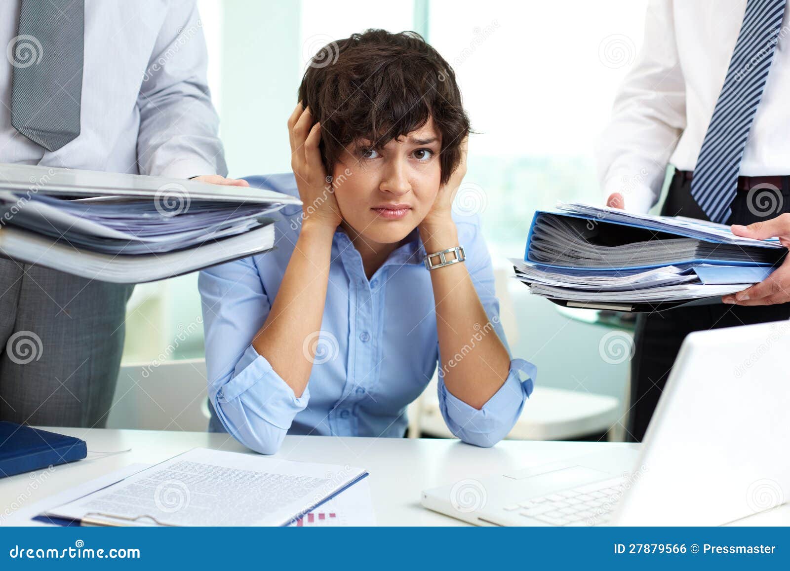 Perplexed secretary stock photo. Image of confused, heap - 27879566