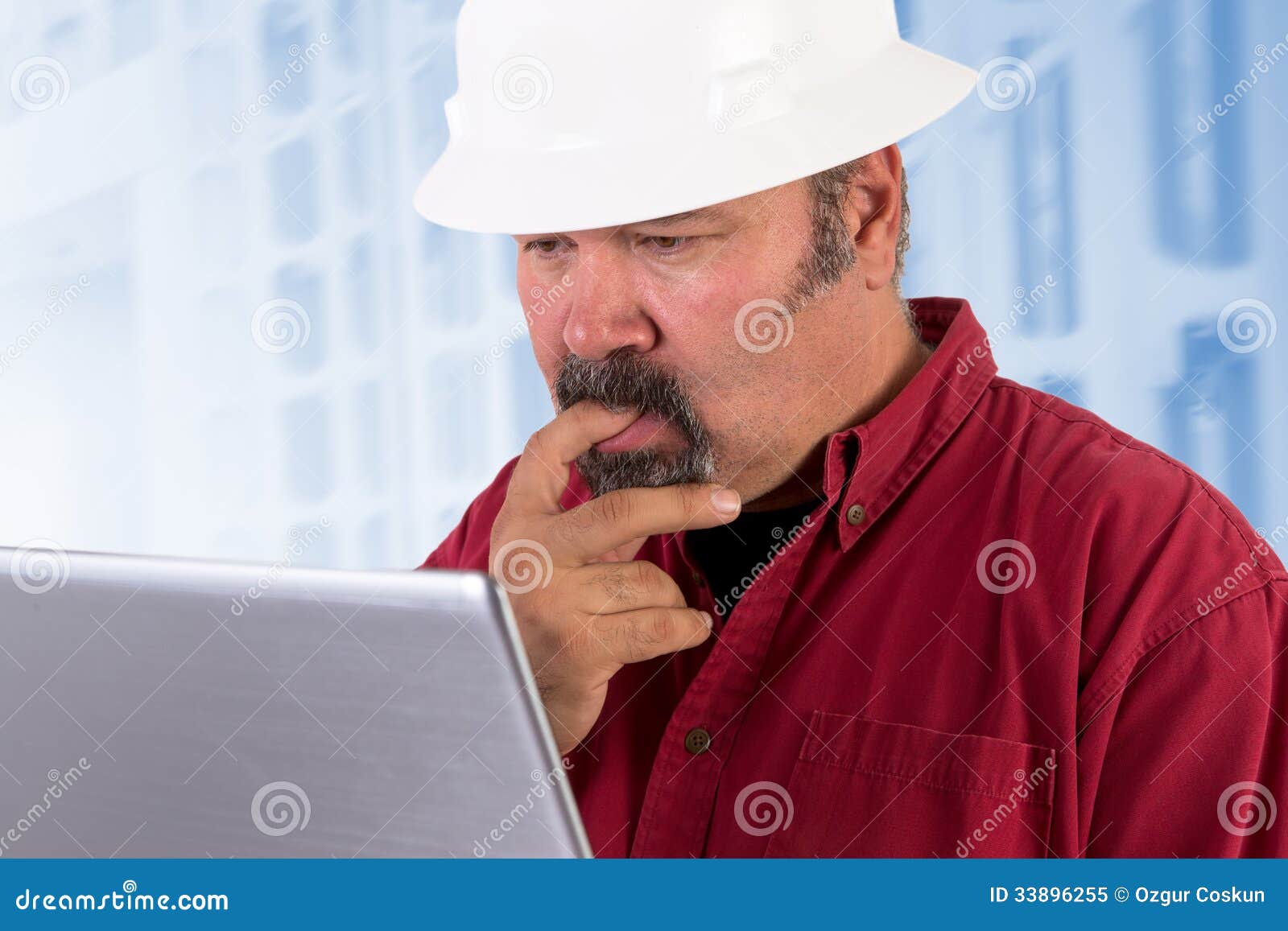 Perplexed at Work stock image. Image of blue, adult, male - 33896255