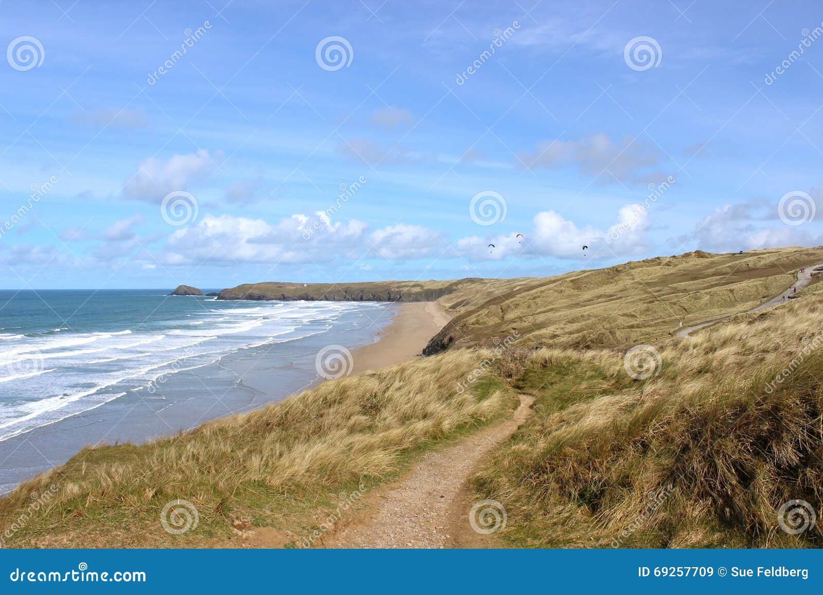 Perran Sands stock image. Image of water, sands, coastline - 69257709