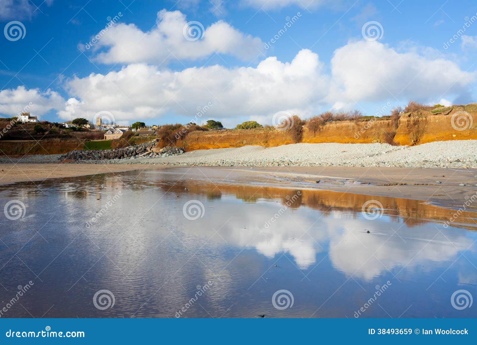 Perranuthnoe Beach Cornwall England Stock Image - Image of reflected ...