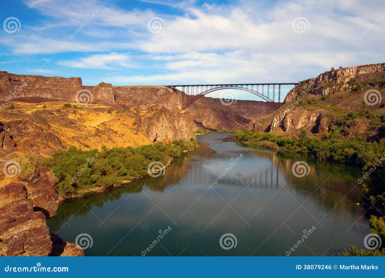 Perrine Bridge Over Slangrivier Stock Foto - Image of amerika, boom ...