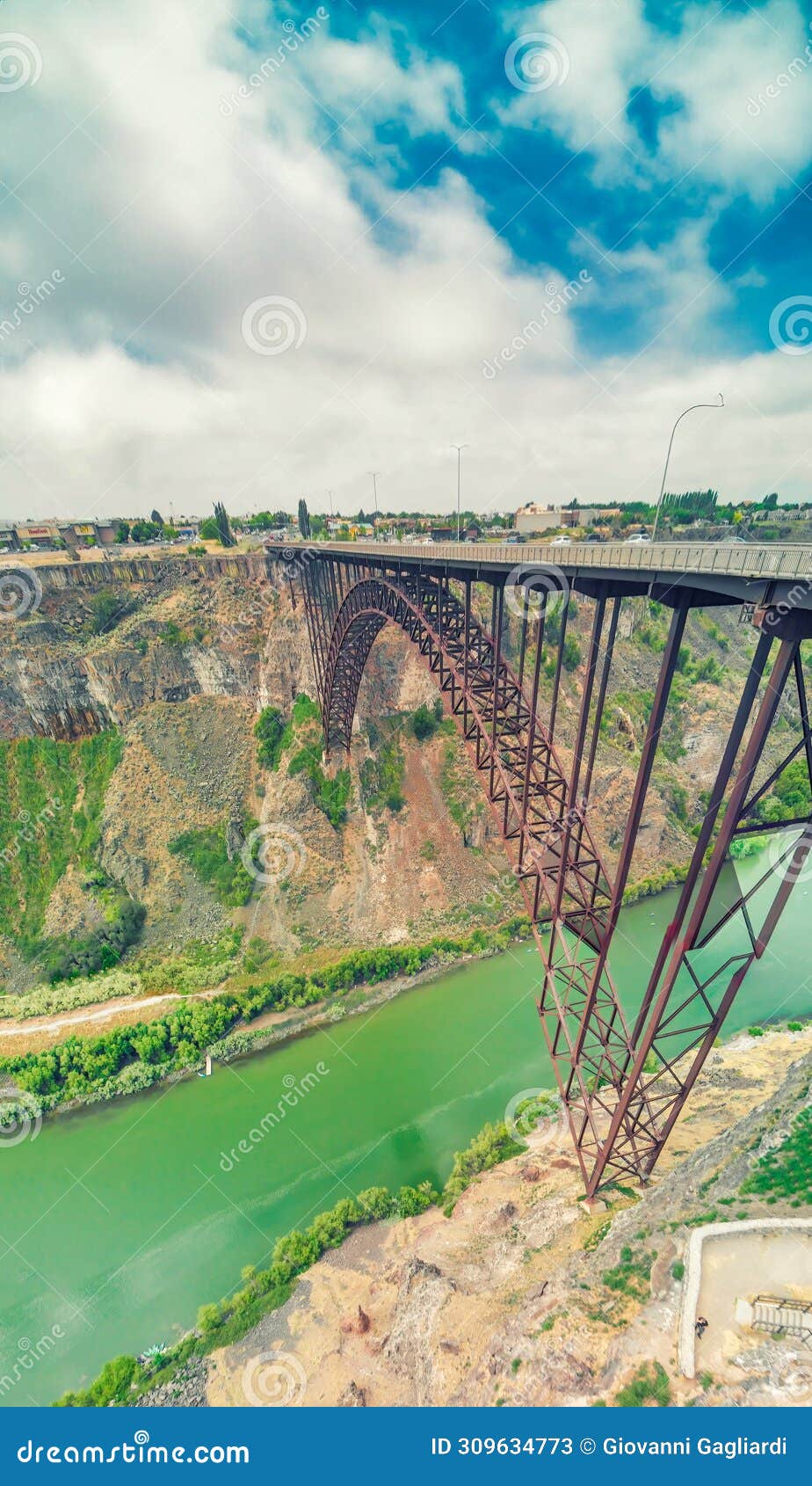 Perrine Memorial Bridge Aerial View in Jerome, Idaho Stock Image ...