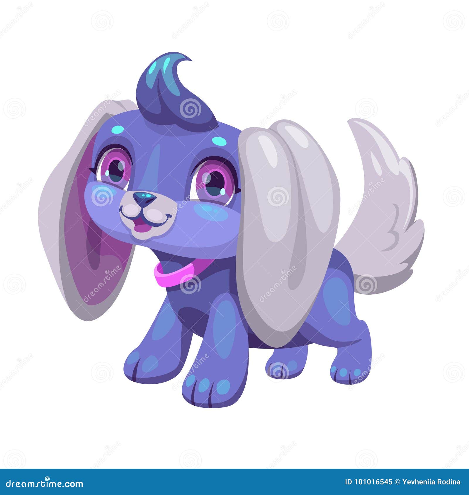 Perrito Azul Lindo De La Historieta Ilustración del Vector ...