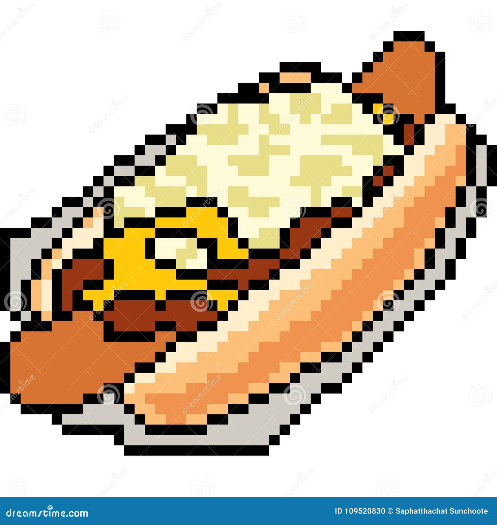Perrito Caliente De La Comida Del Arte Del Pixel Del Vector Ilustración ...
