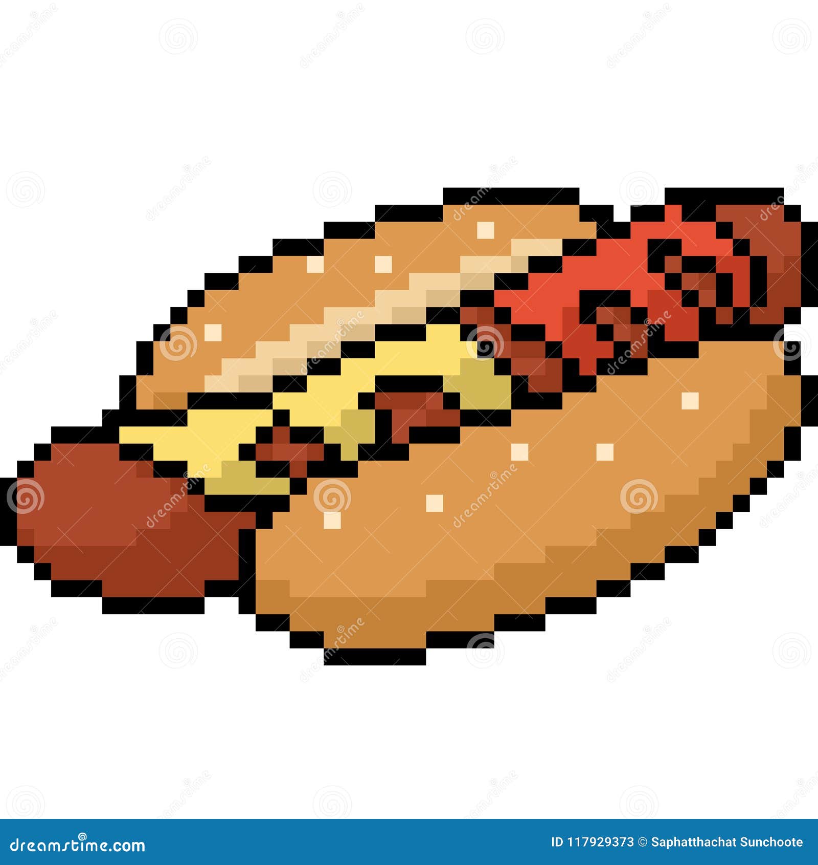 Perrito Caliente Del Arte Del Pixel Del Vector Ilustración del Vector ...