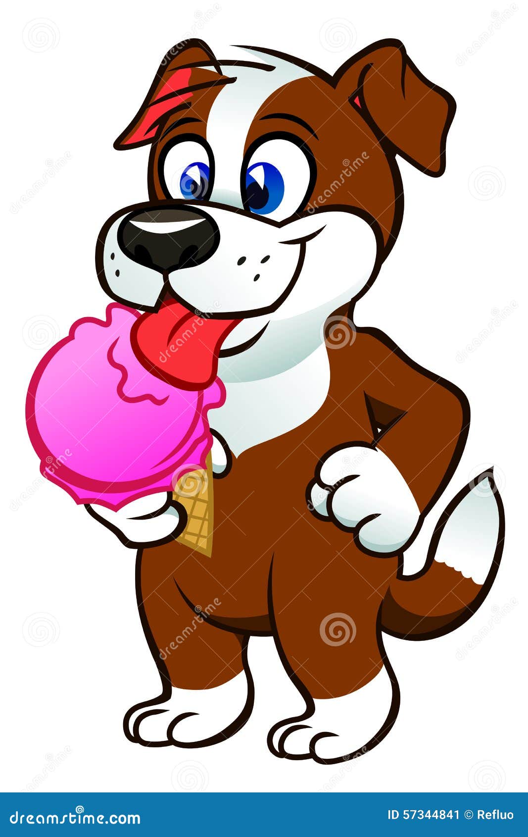 Perrito con helado ilustración del vector. Ilustración de historieta ...
