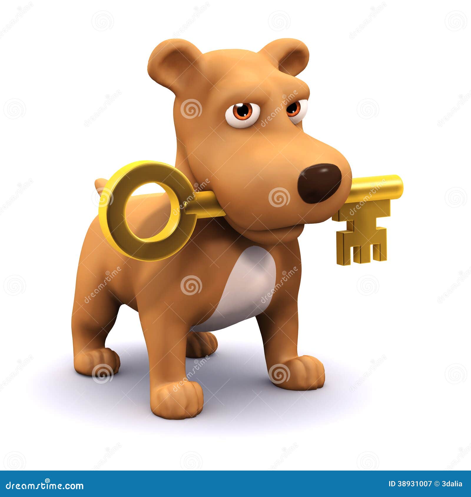 Perrito 3d y llave stock de ilustración. Ilustración de leal - 38931007