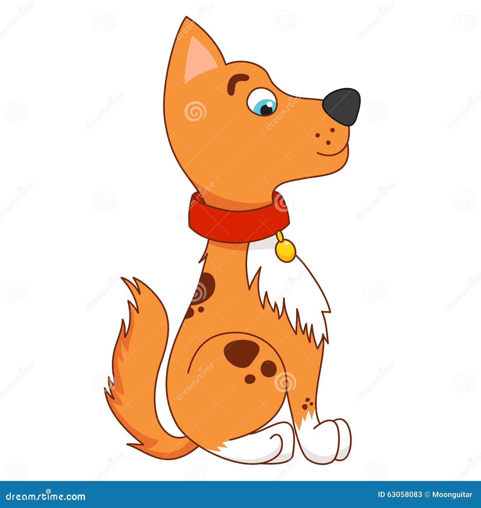 Perrito De Oro Sonriente De La Historieta, Ejemplo Del Vector ...