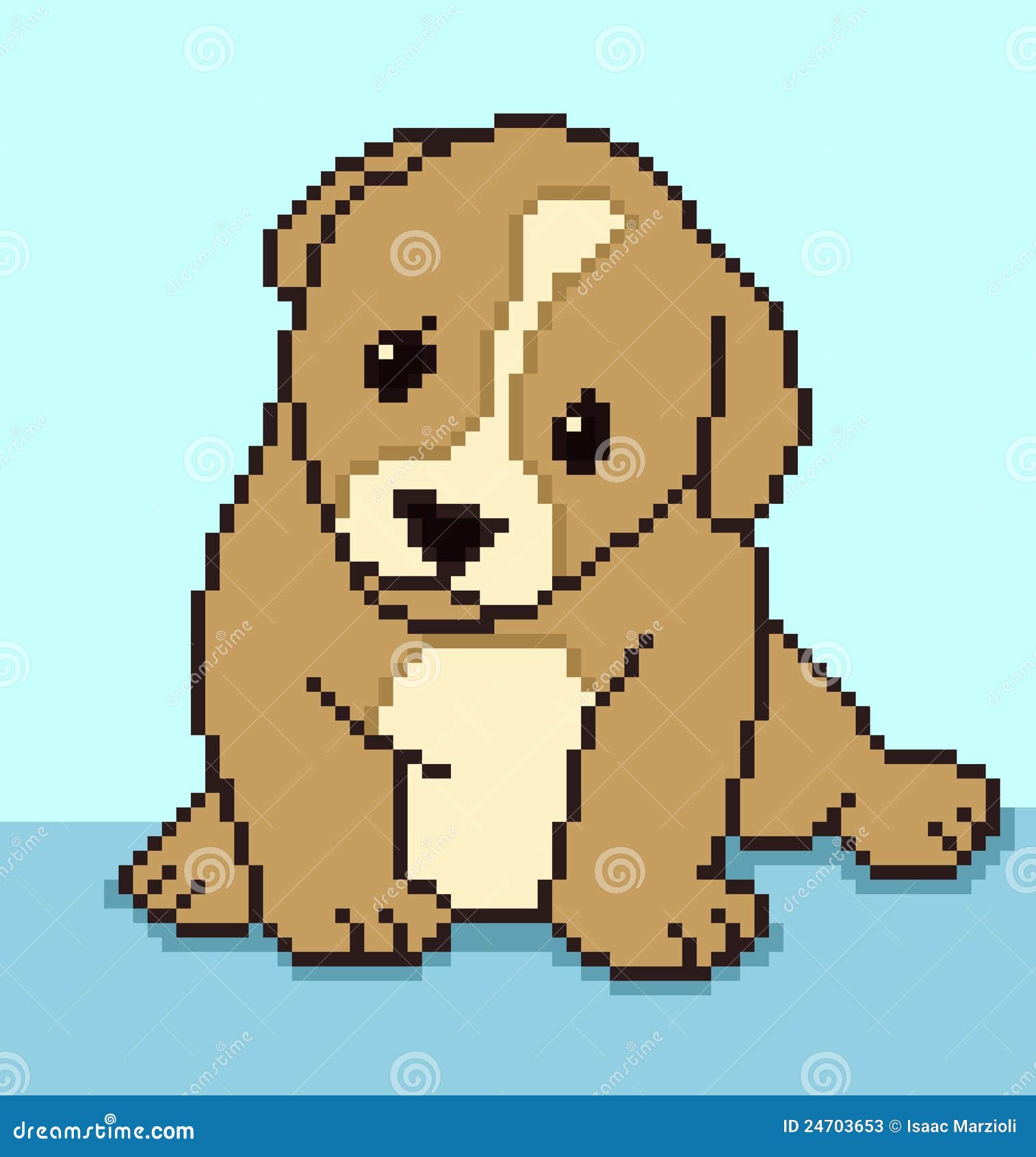 Perrito del pixel ilustración del vector. Ilustración de joven - 24703653