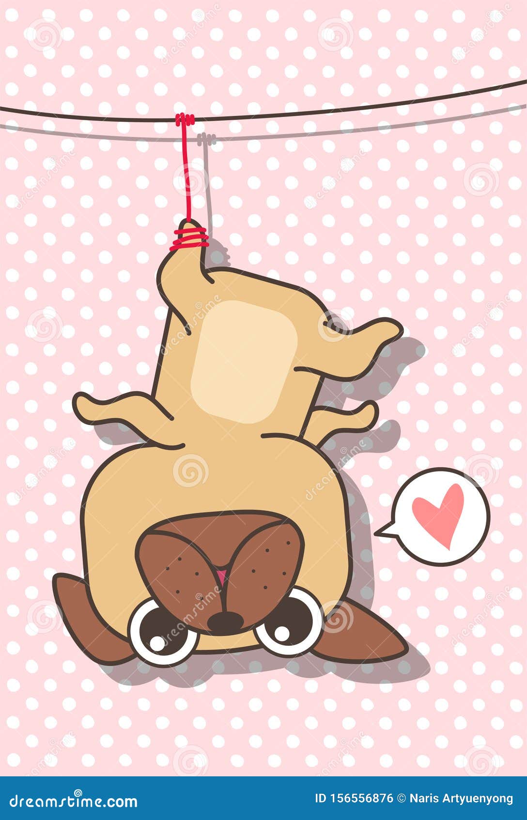 Perro adorable fue colgado ilustración del vector. Ilustración de ...