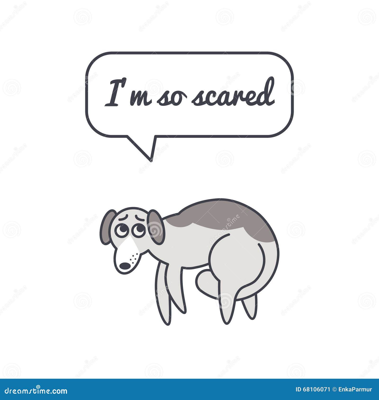 Perro Asustado Con La Burbuja Y Decir Del Discurso Ilustración Del