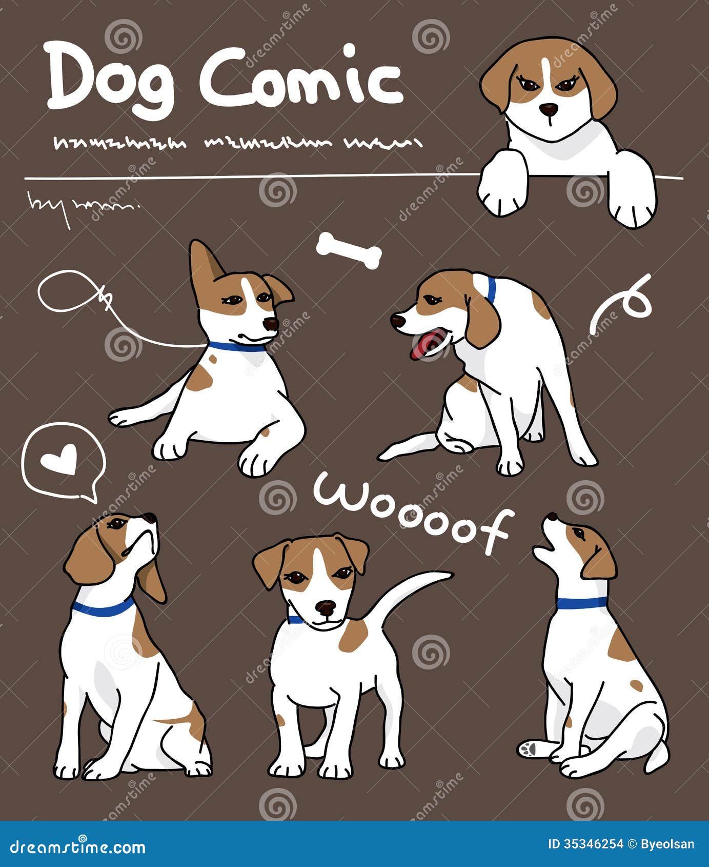 Perro cómico ilustración del vector. Ilustración de perro - 35346254