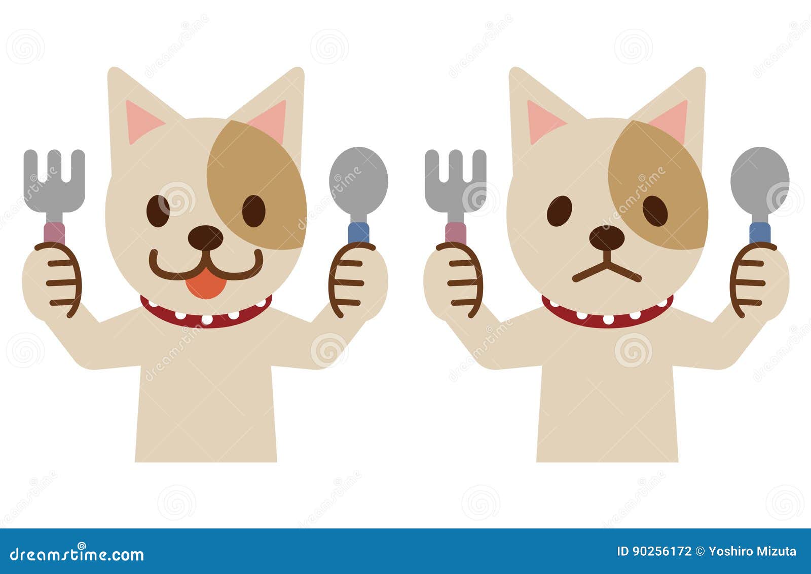 Perro Con El Cuchillo Y La Cuchara Ilustración del Vector - Ilustración ...