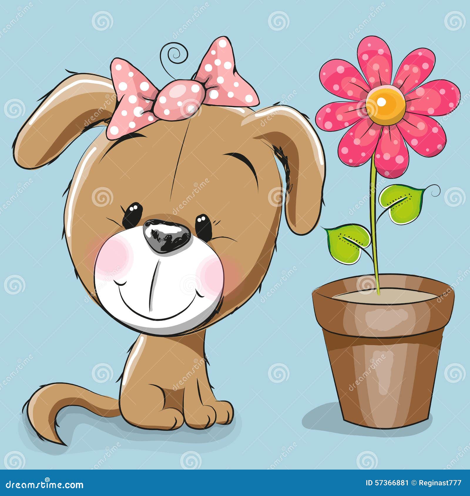 Perro con la flor ilustración del vector. Ilustración de crisol - 57366881