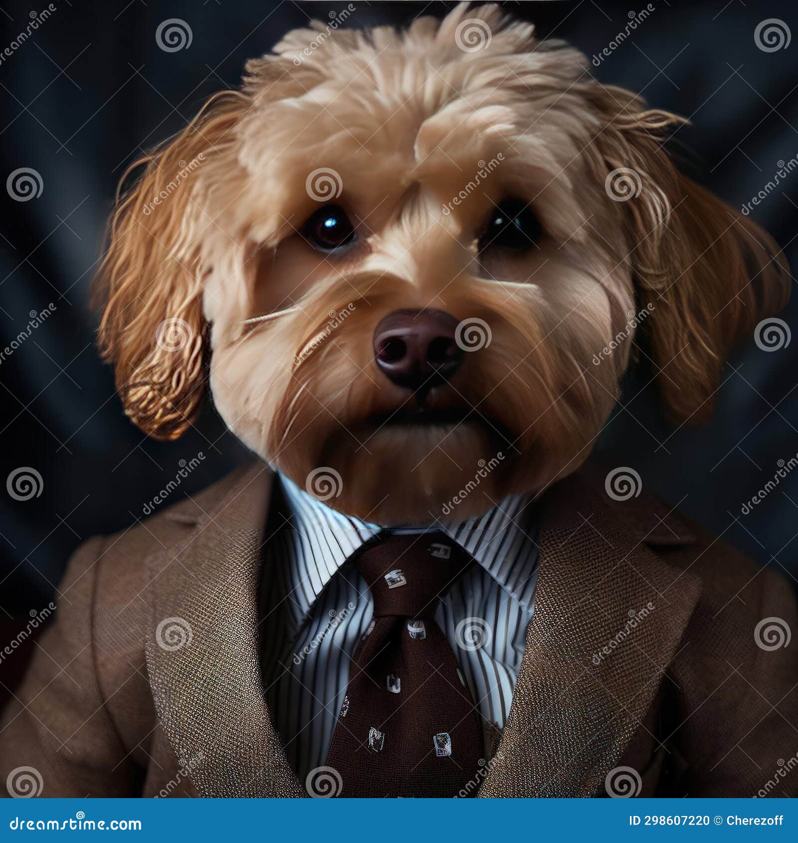 Perro con traje de corbata foto de archivo. Imagen de retrato - 298607220