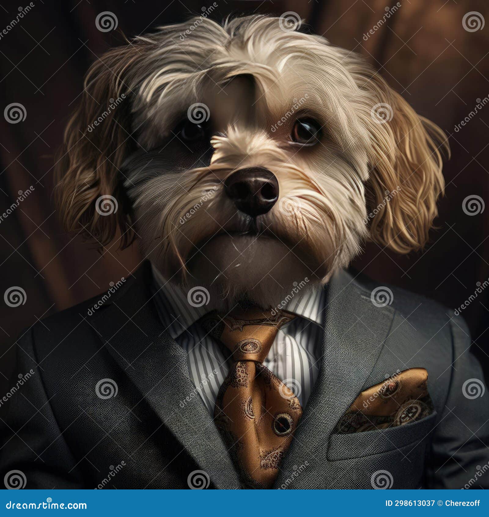 Perro con traje de corbata imagen de archivo. Imagen de camisa - 298613037