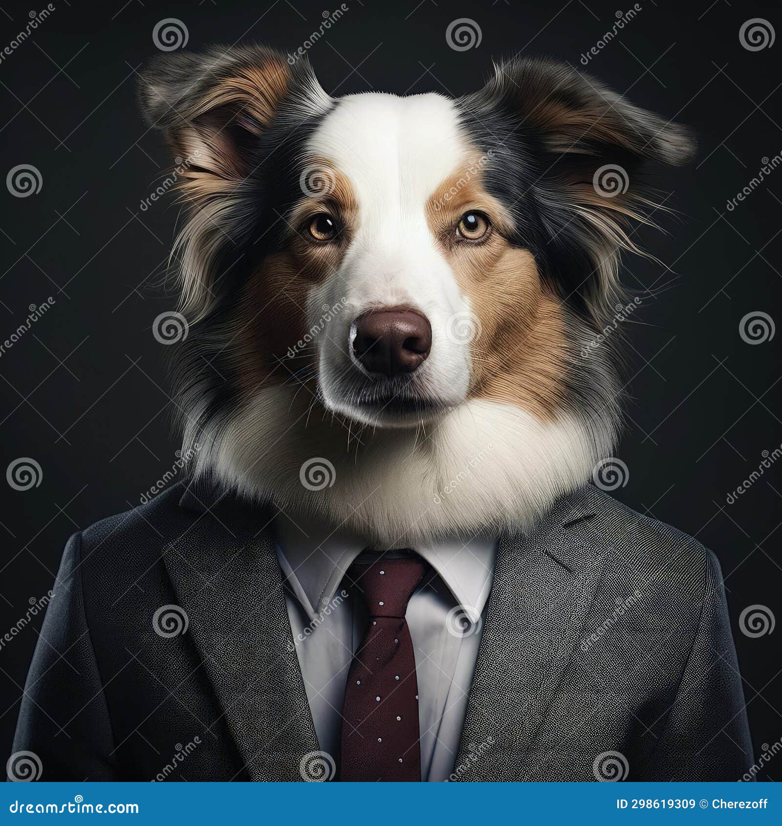 Perro con traje de corbata imagen de archivo. Imagen de generado ...