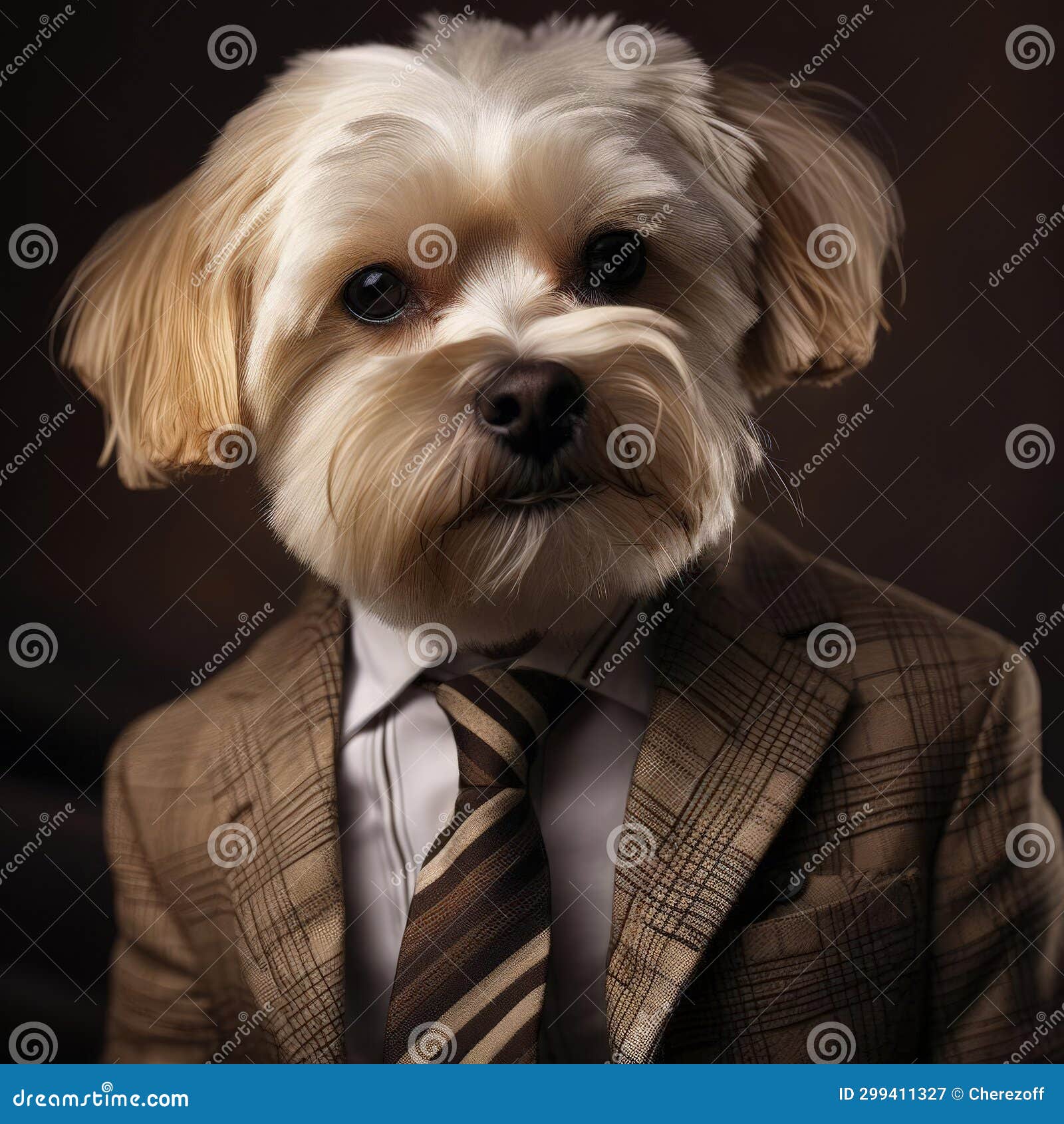 Perro con traje de corbata stock de ilustración. Ilustración de ...