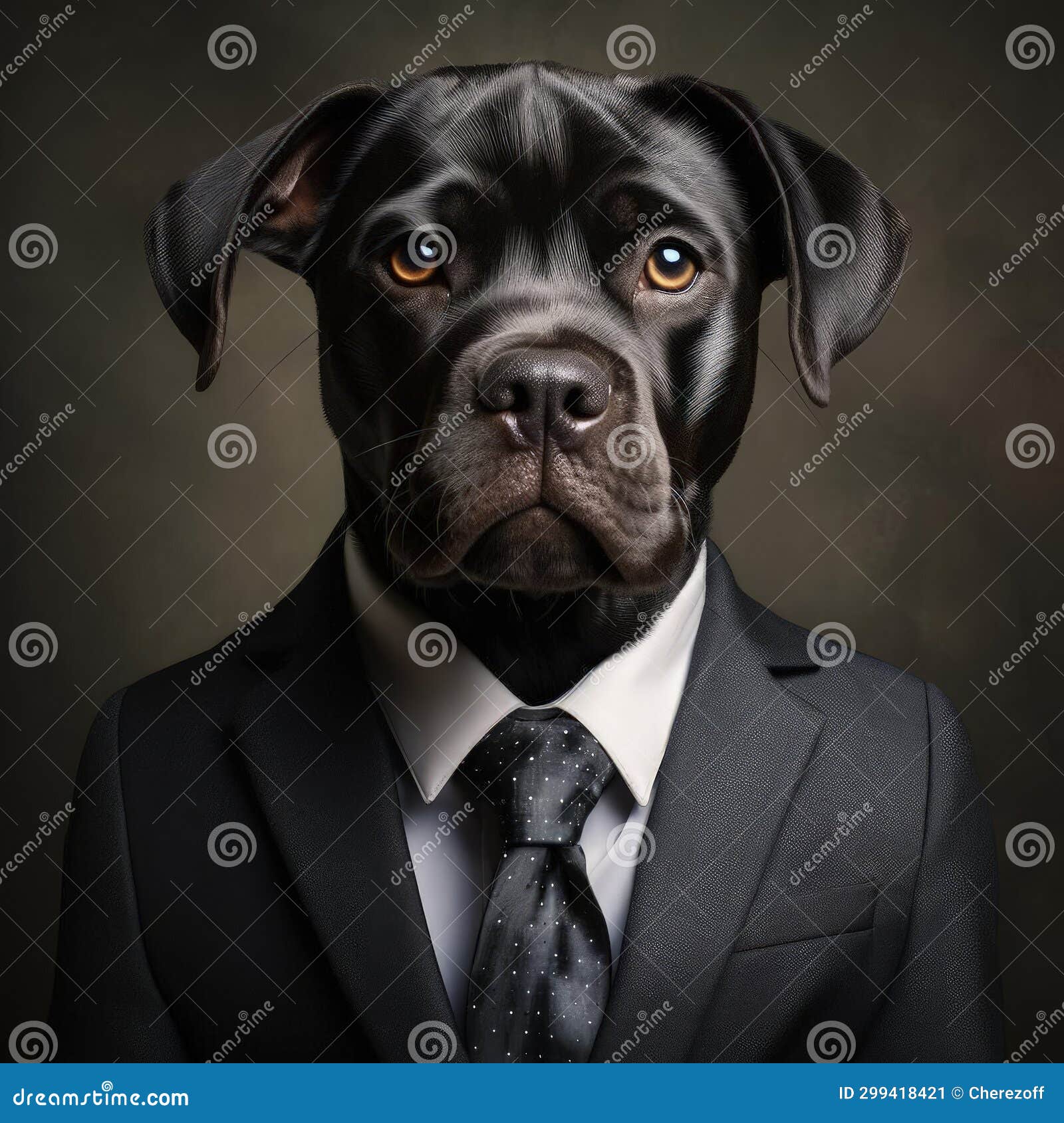Perro con traje de corbata imagen de archivo. Imagen de vestido - 299418421