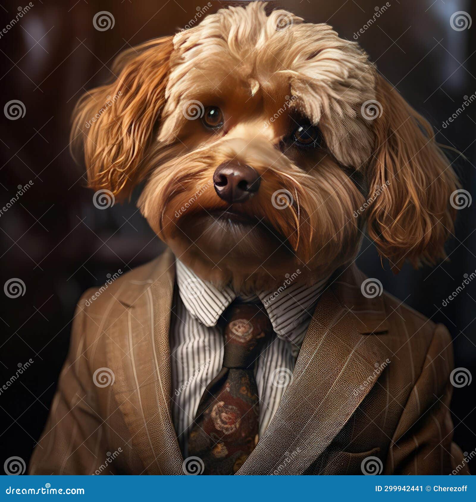 Perro con traje de corbata imagen de archivo. Imagen de buldog - 299942441