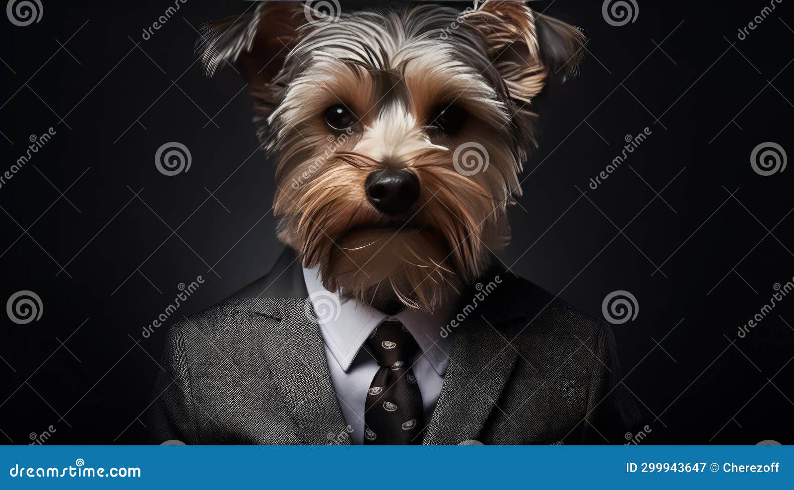 Perro con traje de corbata imagen de archivo. Imagen de traje - 299943647