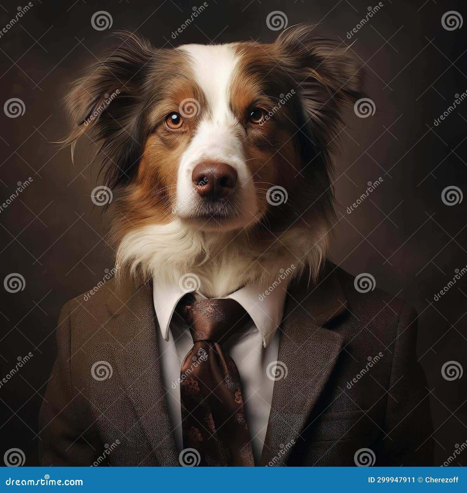 Perro con traje de corbata imagen de archivo. Imagen de vestido - 299947911