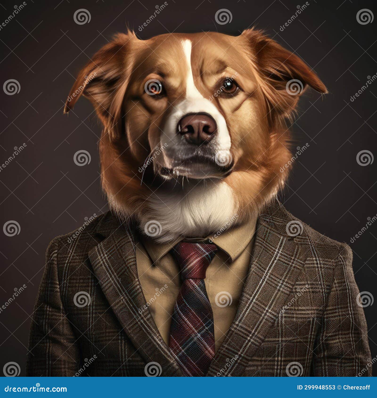 Perro con traje de corbata imagen de archivo. Imagen de concepto ...