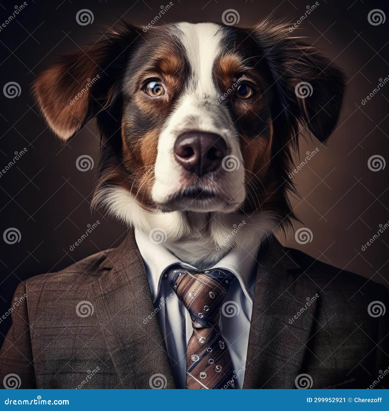 Perro con traje de corbata imagen de archivo. Imagen de concepto ...