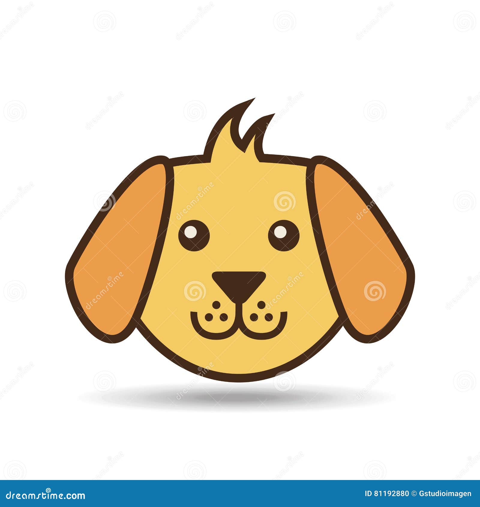 Perro De Perrito Precioso De La Cara Ilustración del Vector ...