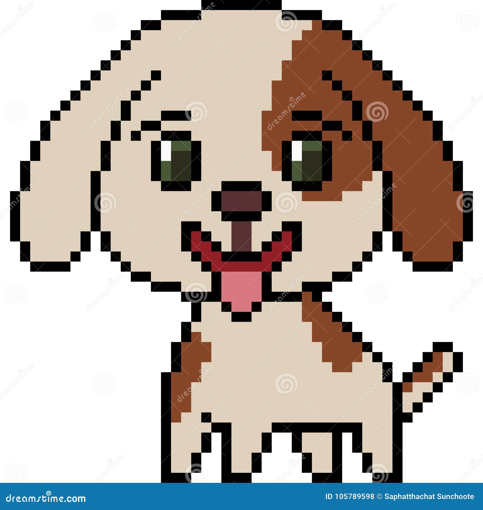 Perro Del Arte Del Pixel Del Vector Ilustración del Vector ...