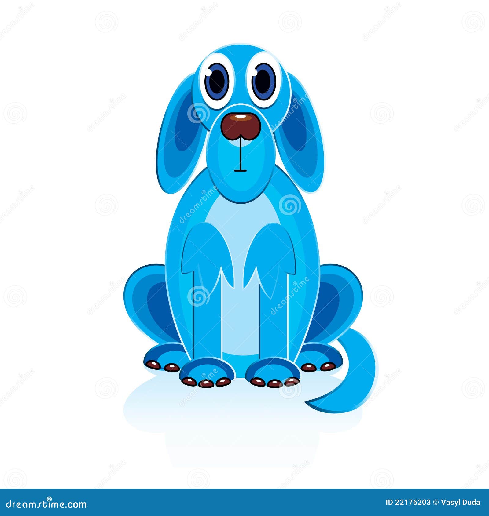Perro Del Azul De La Historieta Ilustración del Vector - Ilustración de ...