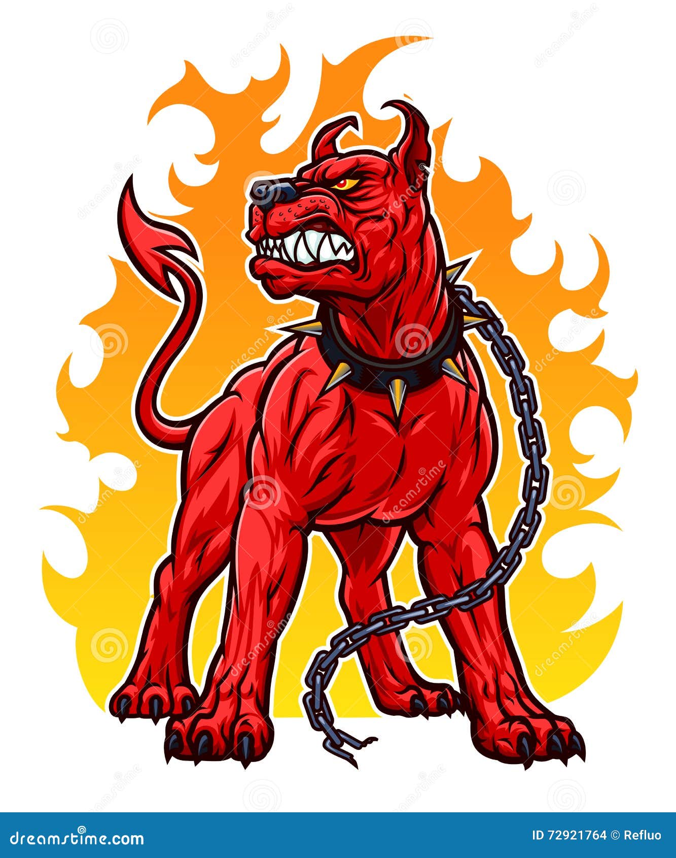 Perro del infierno ilustración del vector. Ilustración de fuerte - 72921764
