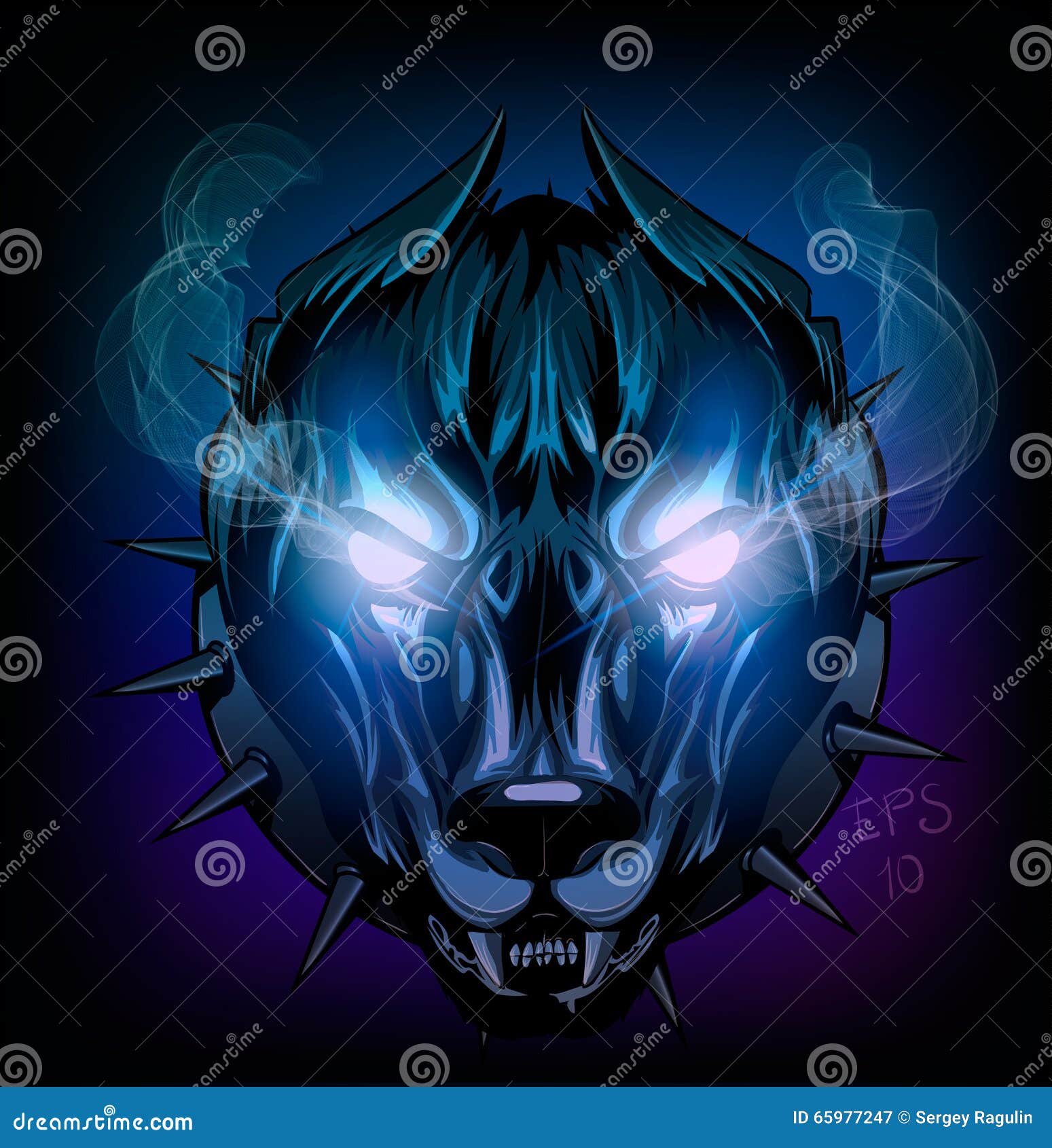 Perro demoníaco ilustración del vector. Ilustración de ataque - 65977247