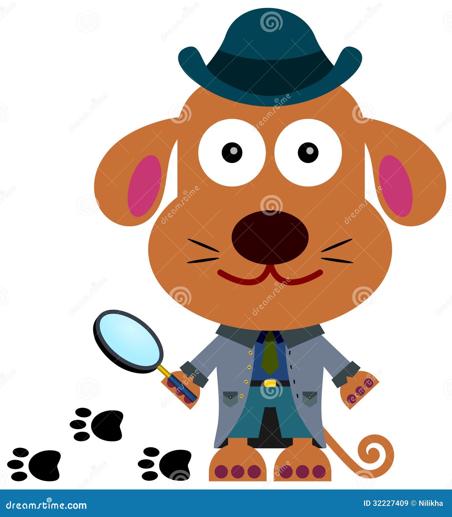 Perro detective stock de ilustración. Ilustración de historieta - 32227409