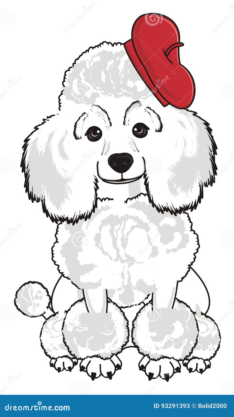 Perro en boina stock de ilustración. Ilustración de decorativo - 93291393