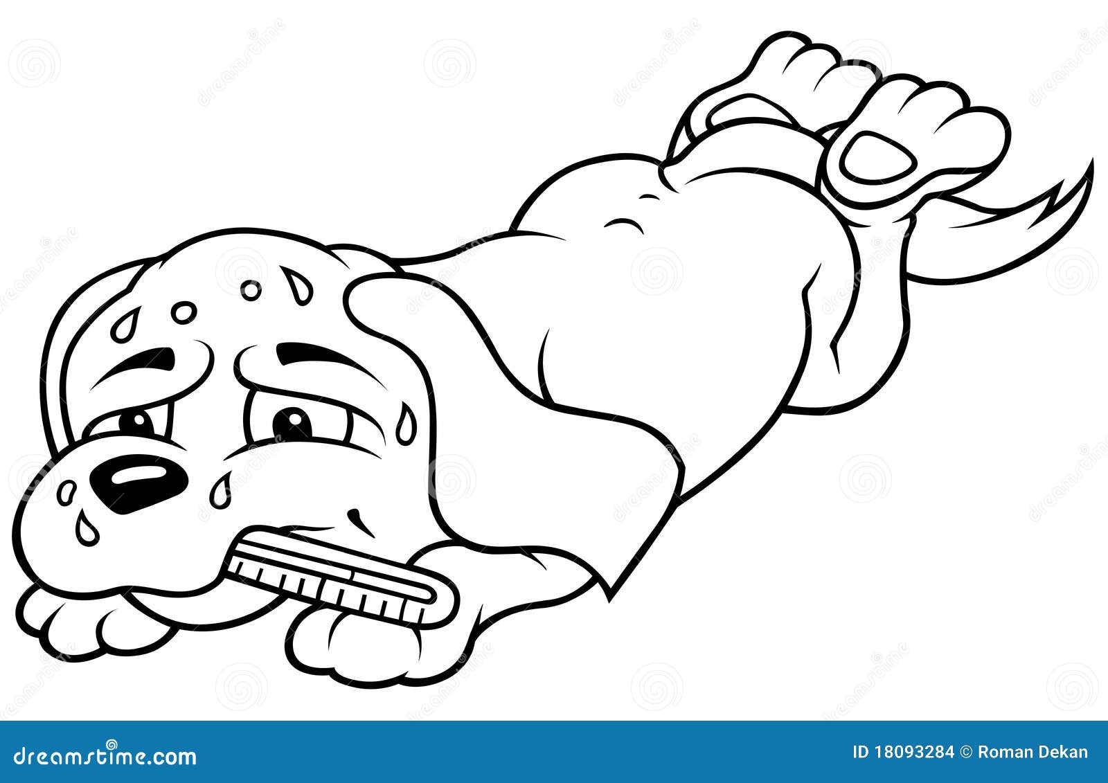 Perro enfermo ilustración del vector. Ilustración de contorno - 18093284