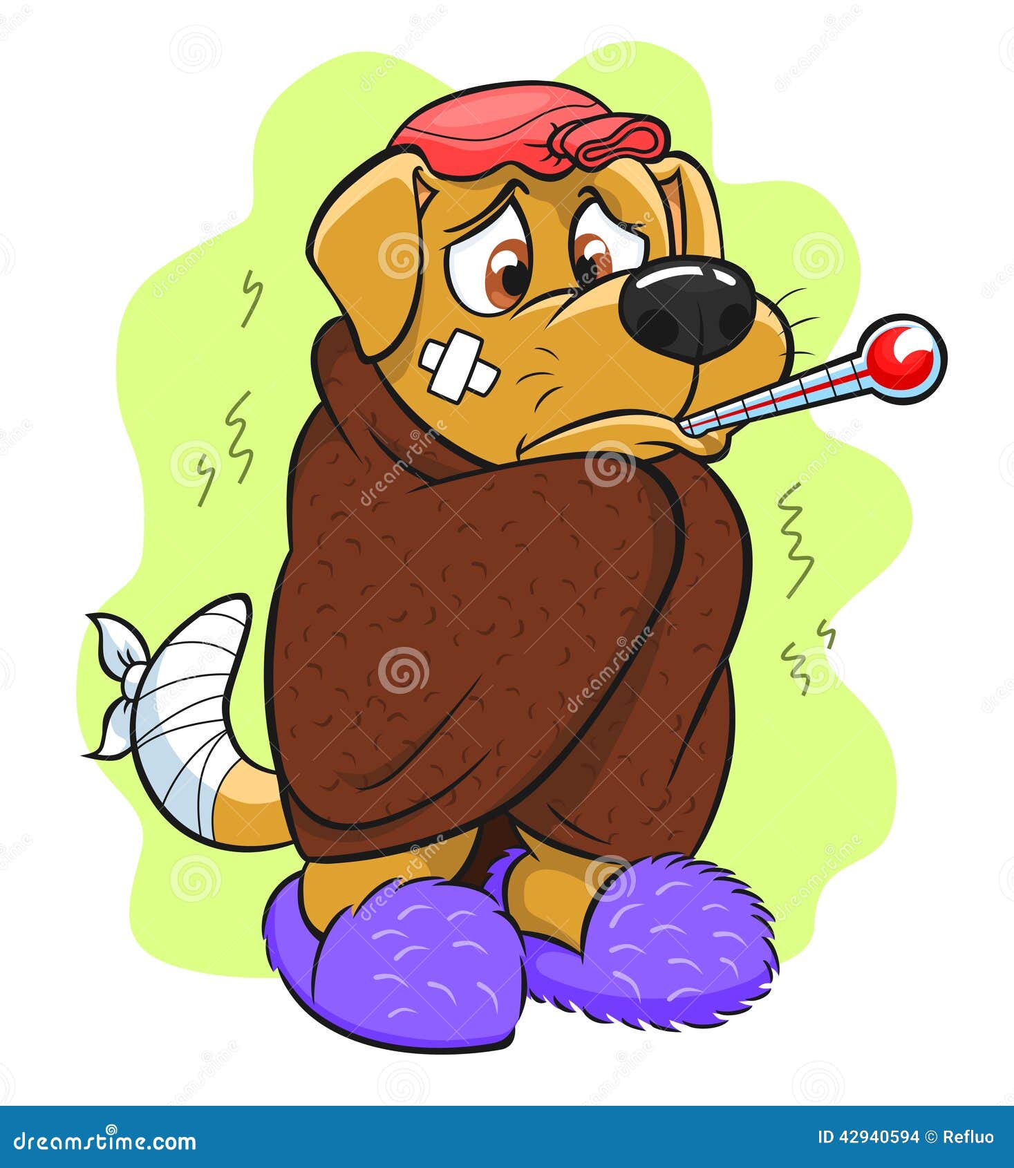 Perro enfermo ilustración del vector. Ilustración de divertido - 42940594