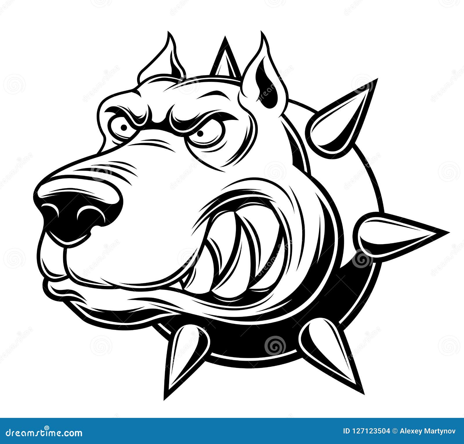 Perro enojado ilustración del vector. Ilustración de peligro - 127123504