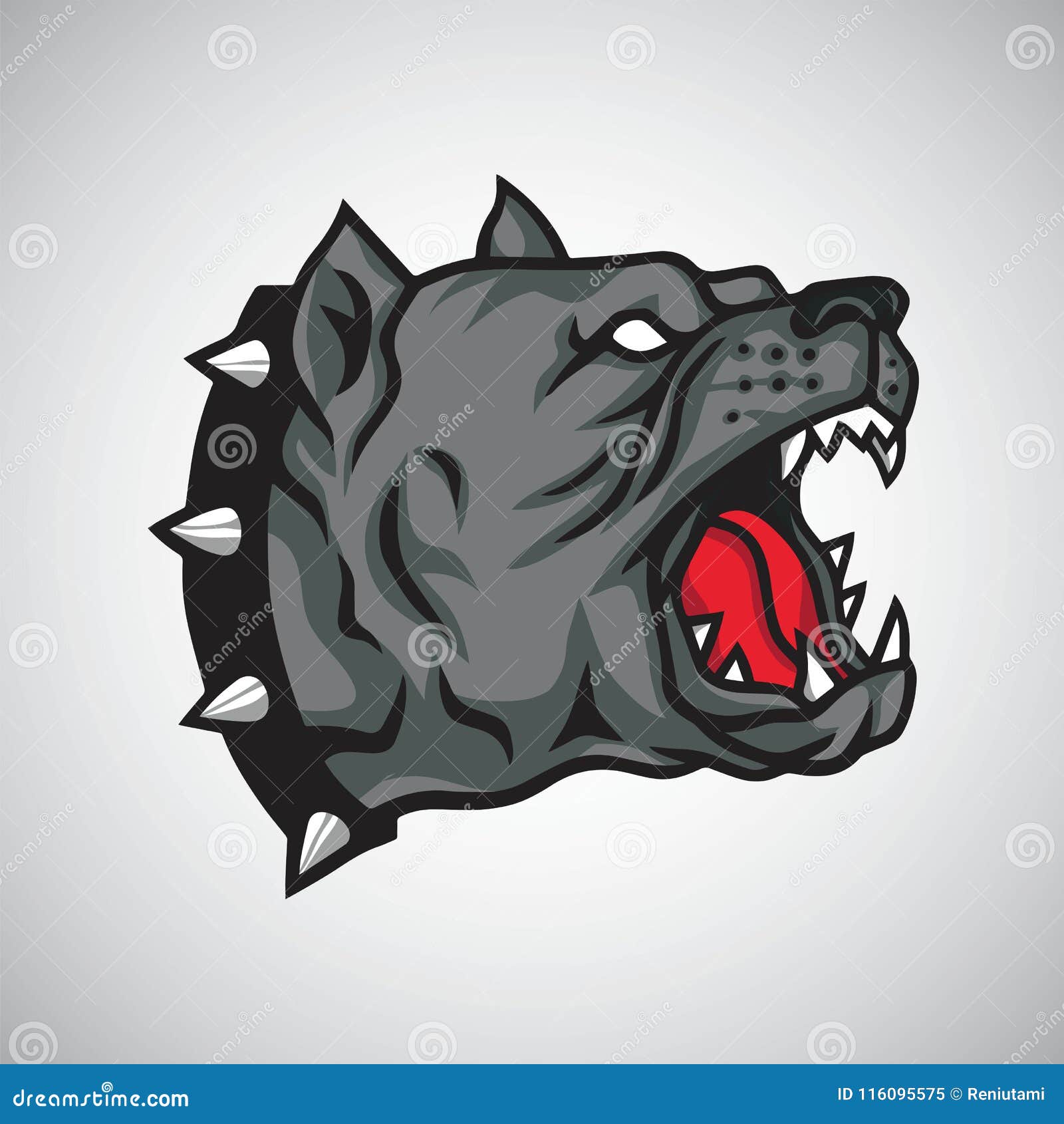 Perro Enojado Logo Mascot Design Template Vector De Pitbull Ilustración ...